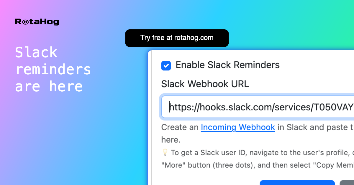 Slack Reminders are here - RotaHog Blog